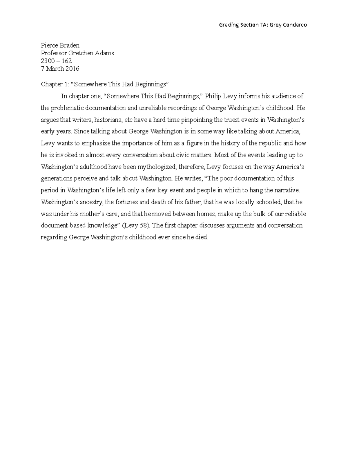 Essay 1 - US History Gretchen Adams Texas Tech University - Grading ...