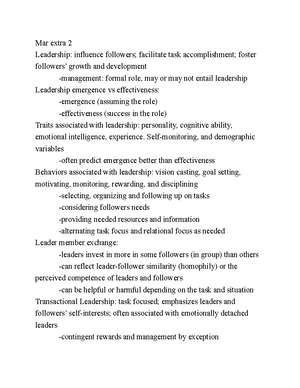 MAN 3240 Notes - MAN 3240: Organizational Behavior ★ Quiz 1 Article ...