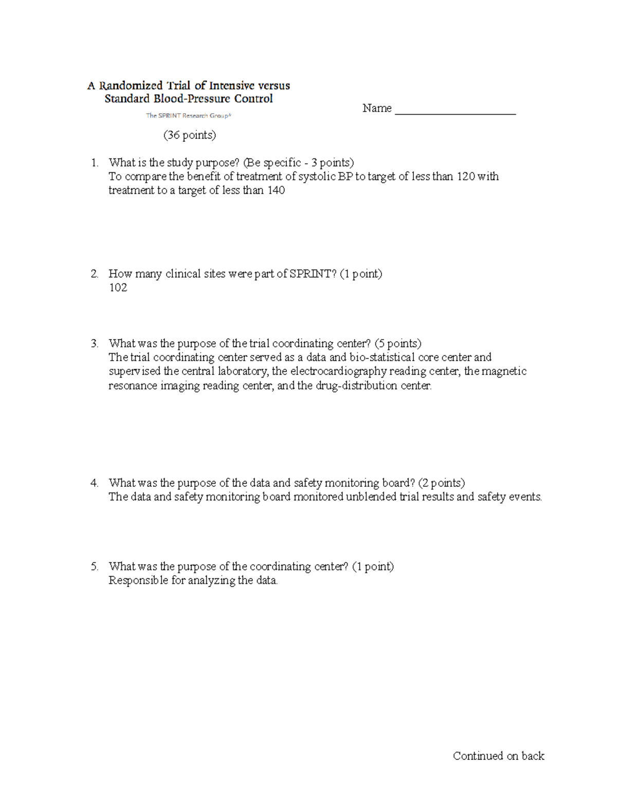 05 - Sprint RCT Questions - Fall 2019 - Name ____________________ (36 ...