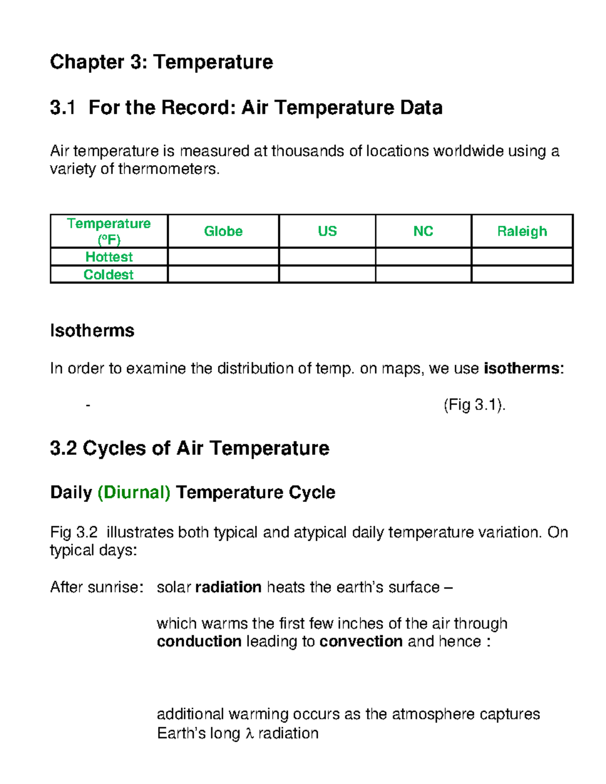 New Chapter 3 outline - homework - Chapter 3: Temperature 3 For the ...