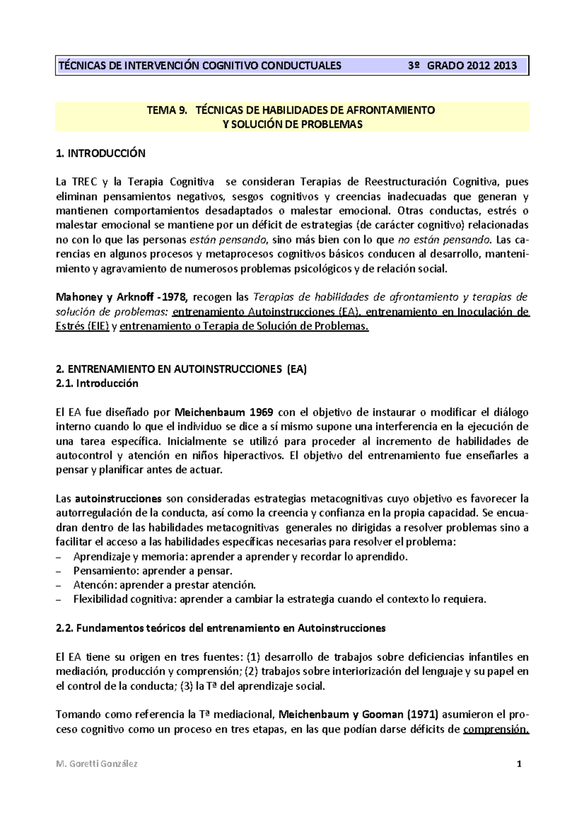 TEMA 9 Técnicas de habilidades de afrontamiento y solución de problemas ...