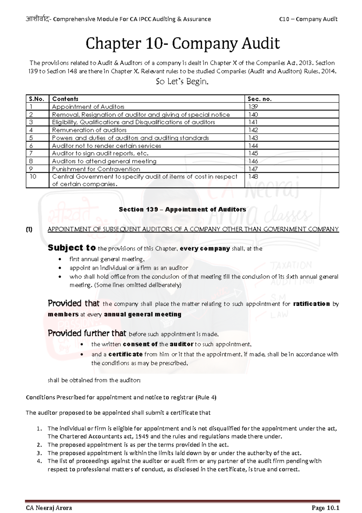 Company Audit book notes - आशीवायद- Comprehensive Module For CA IPCC ...