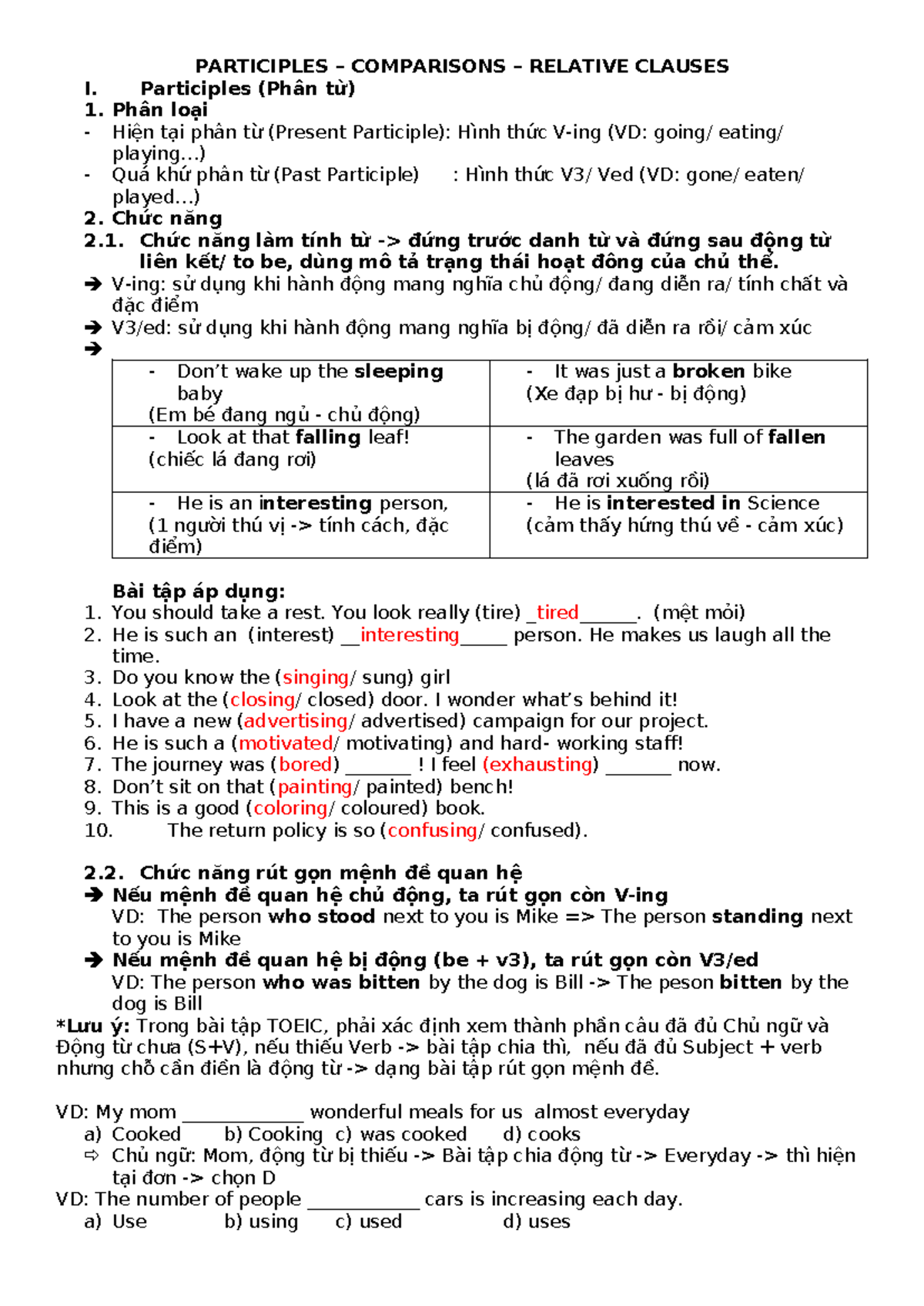 Review-Participles-Comparison-Relative-Clauses - PARTICIPLES ...