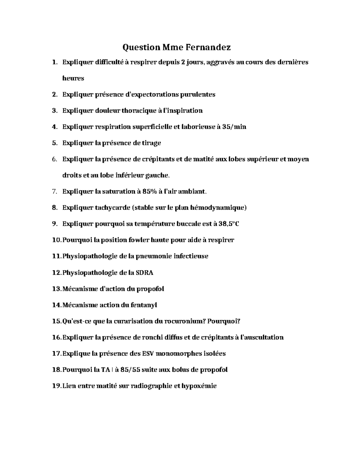 Étude examen 1 - Question Mme Fernandez 1. Expliquer difficulté à ...
