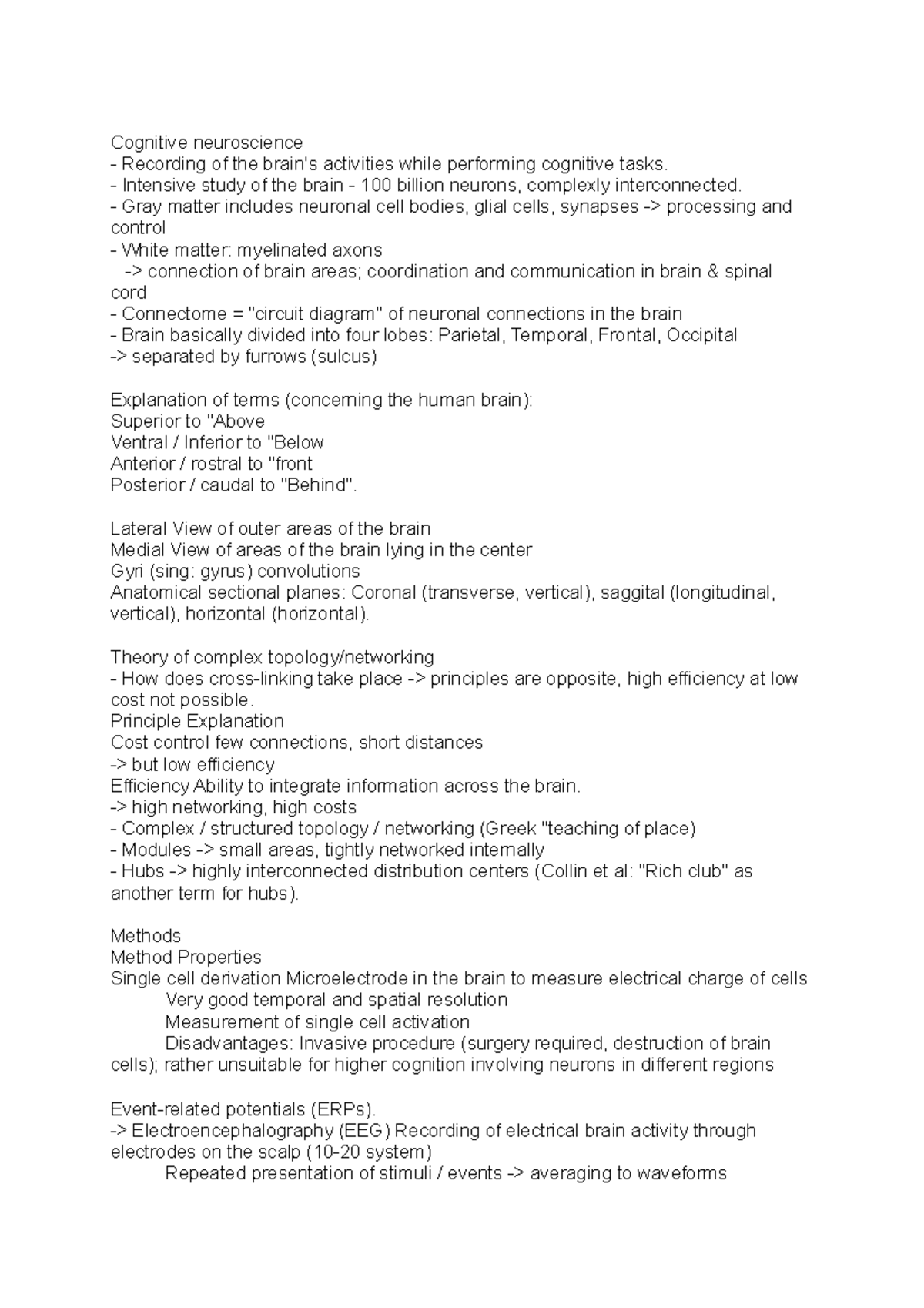 Cognitive neuroscience - Cognitive neuroscience Recording of the brain ...