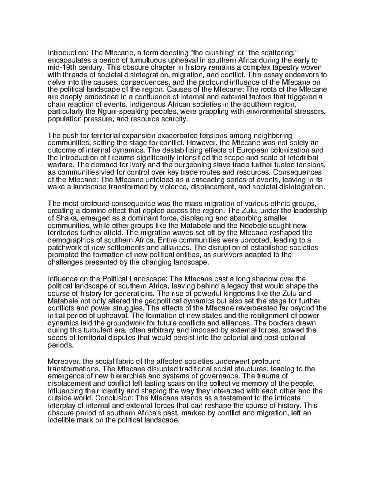 Title: Unraveling the Mfecane: A Historical Tapestry of Southern Africa ...