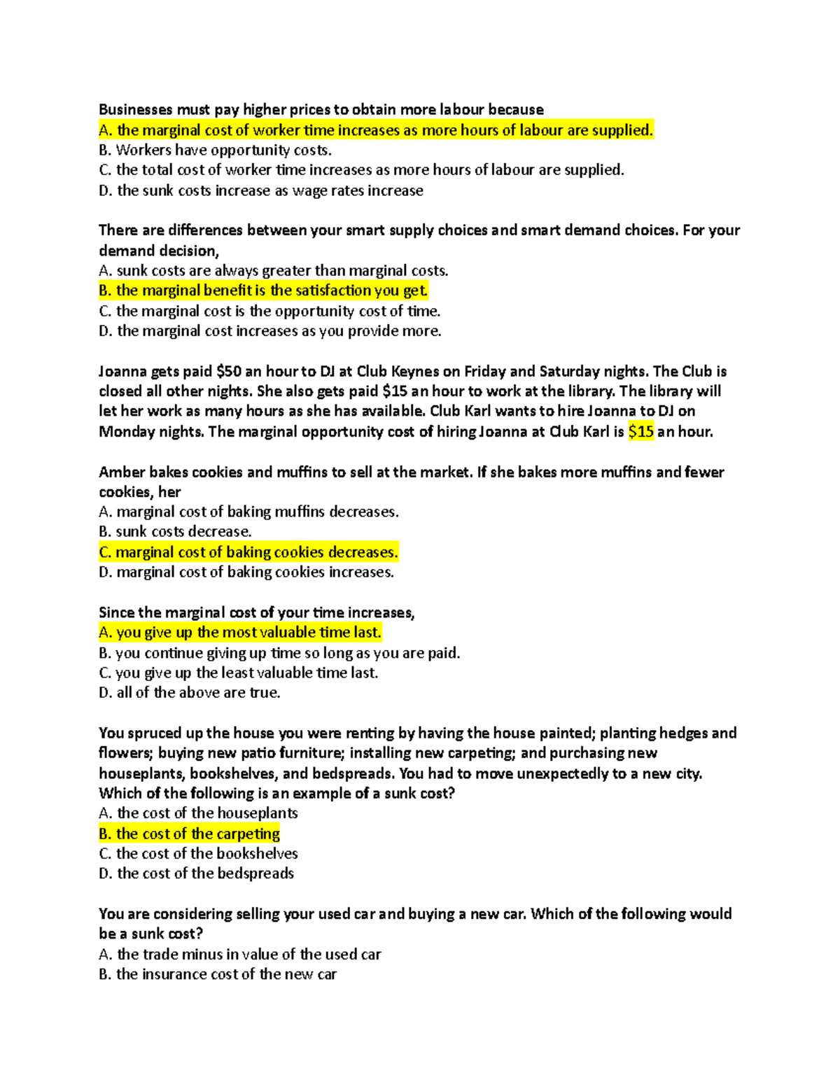 ECON Final EXAM Review - Practice materials for ECON 1000. Combined ...