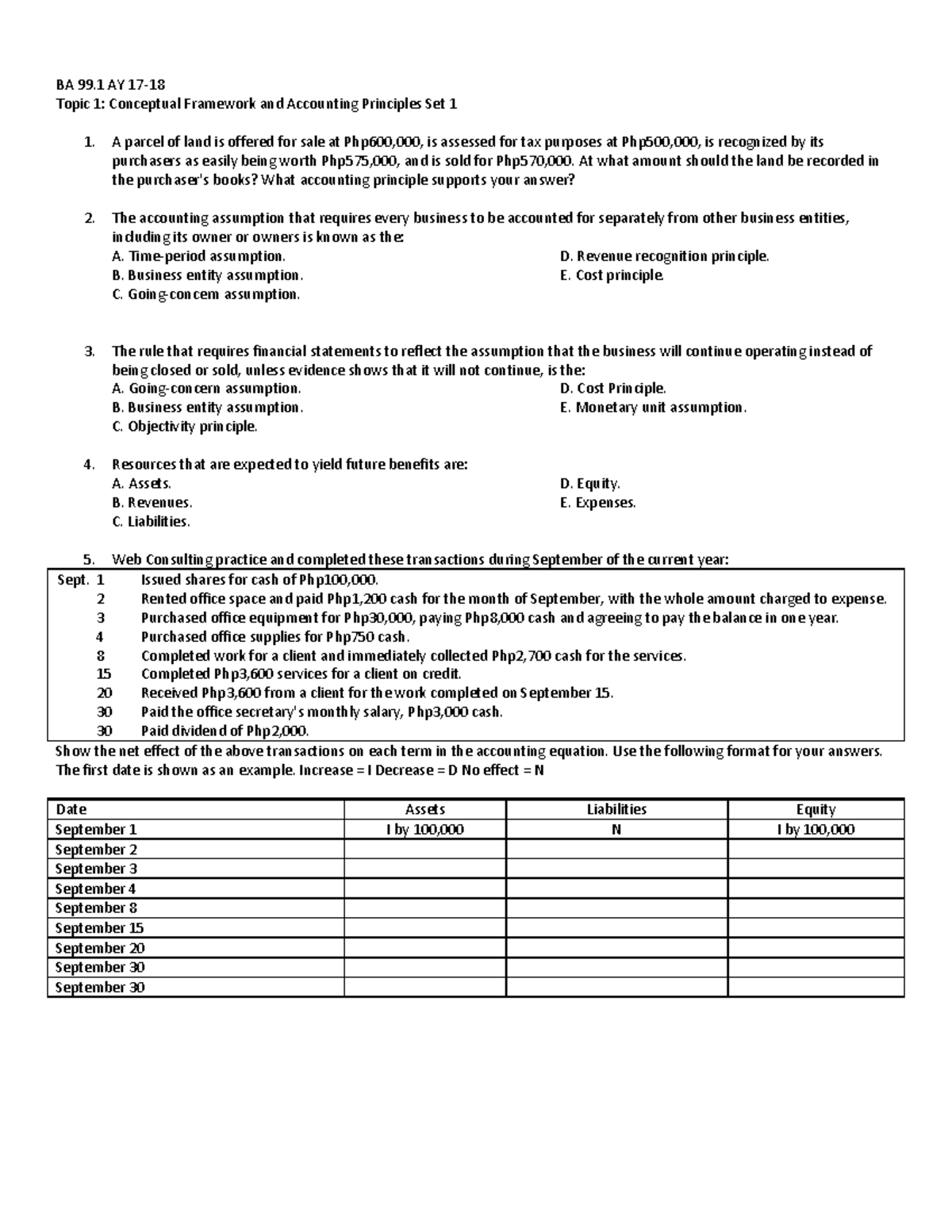 BA 99.1 AY 18-19 1 Conceptual Framework and Accounting Principles PPT ...