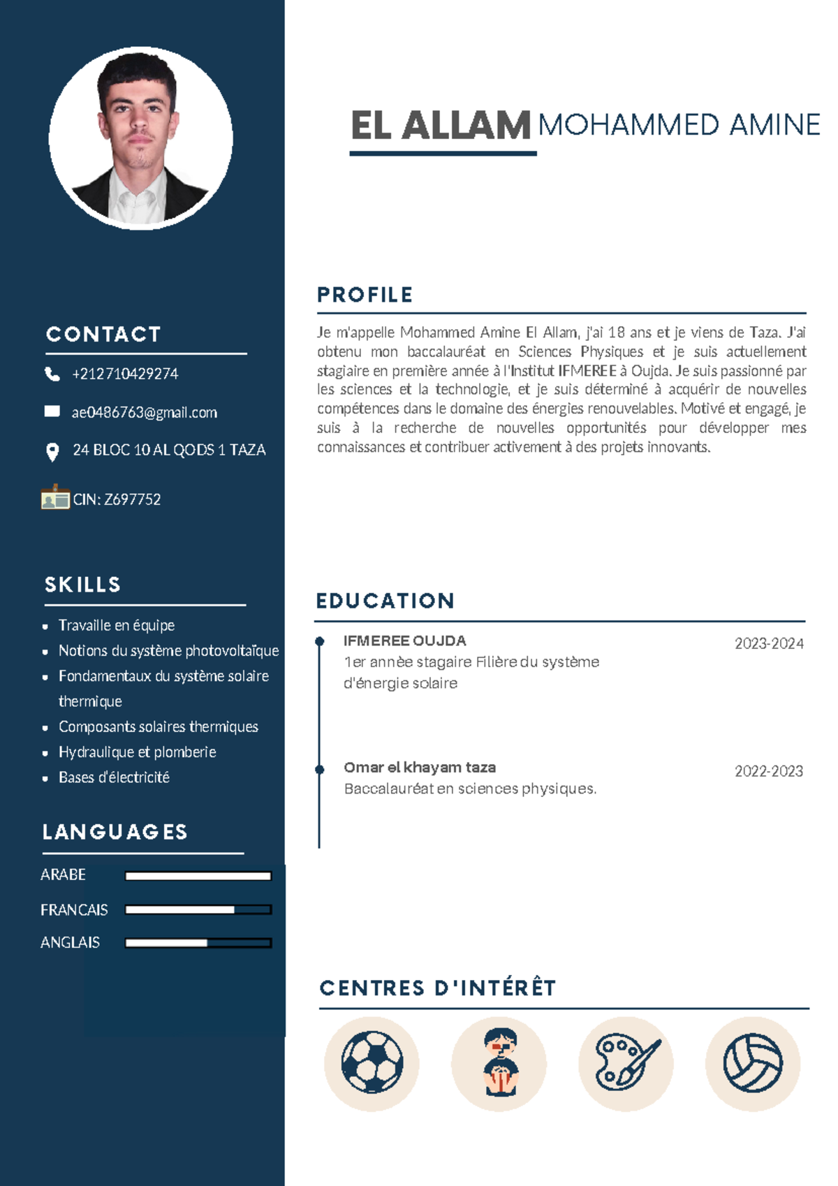 Med amine cv - test this - EL ALLAM MOHAMMED AMINE C O N T A C T ...