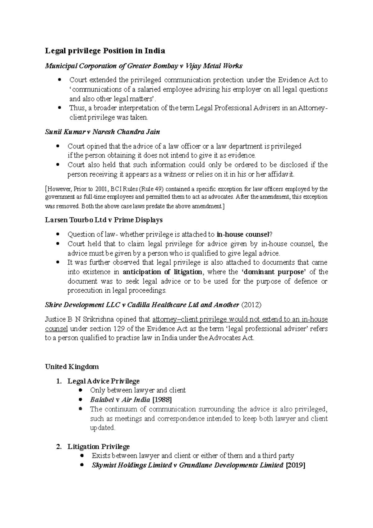 Privileged communications in india - Legal privilege Position in India ...