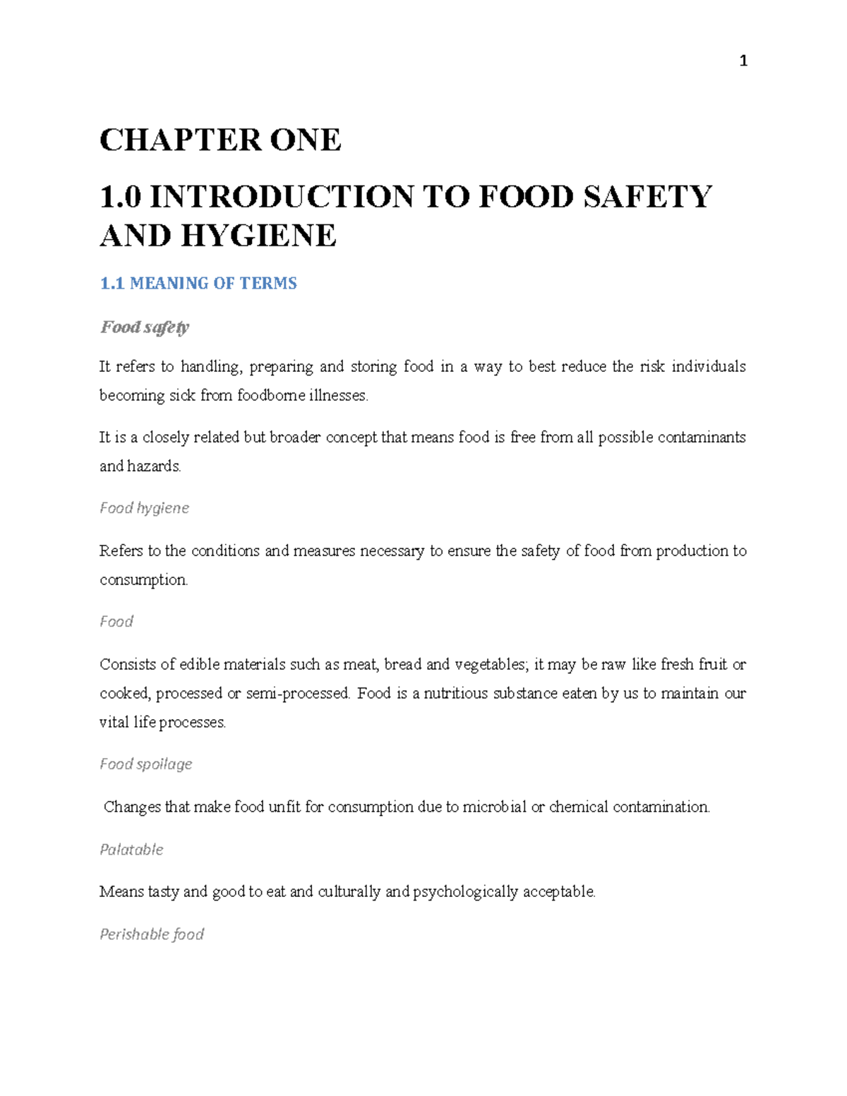 Chapter ONE - Lecture notes containing needed knowledge for the course ...