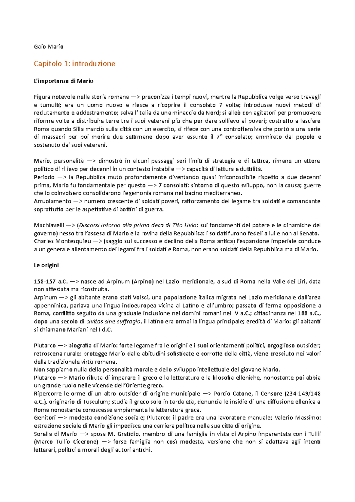 Riassunto Gaio Mario di Federico Santangelo - Gaio Mario Capitolo 1 ...