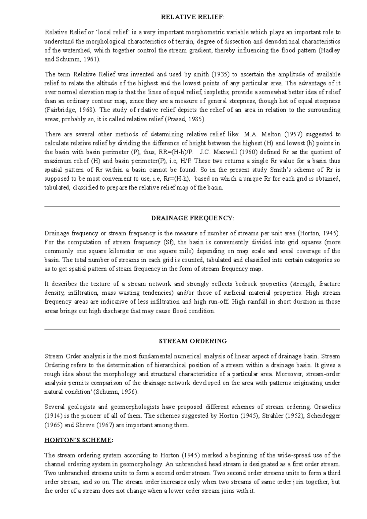 Morphometry part III 5 - RELATIVE RELIEF: Relative Relief or ‘local ...