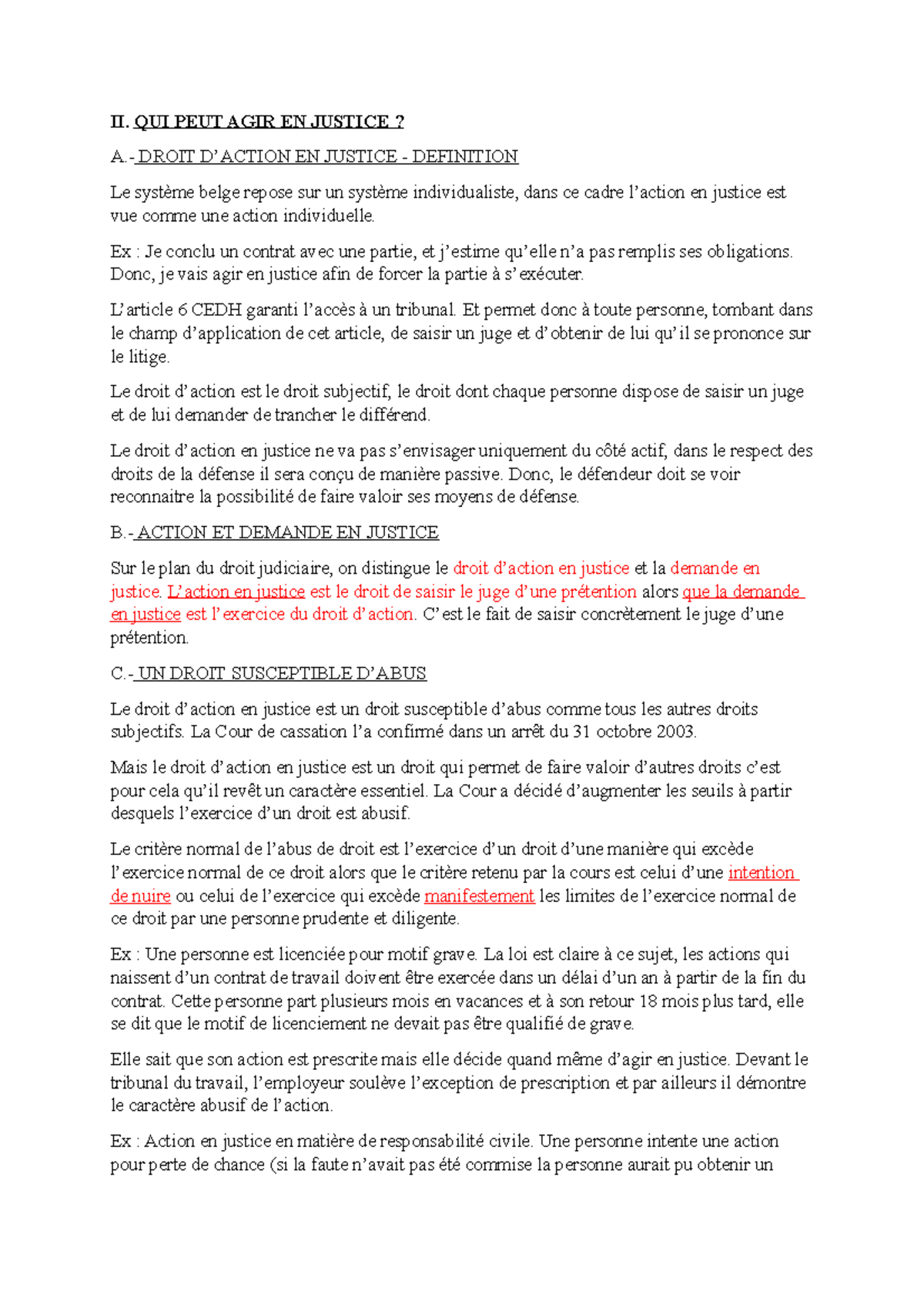 Droit du procès civil-Qui peut agir en jusrtice - II. QUI PEUT AGIR EN ...