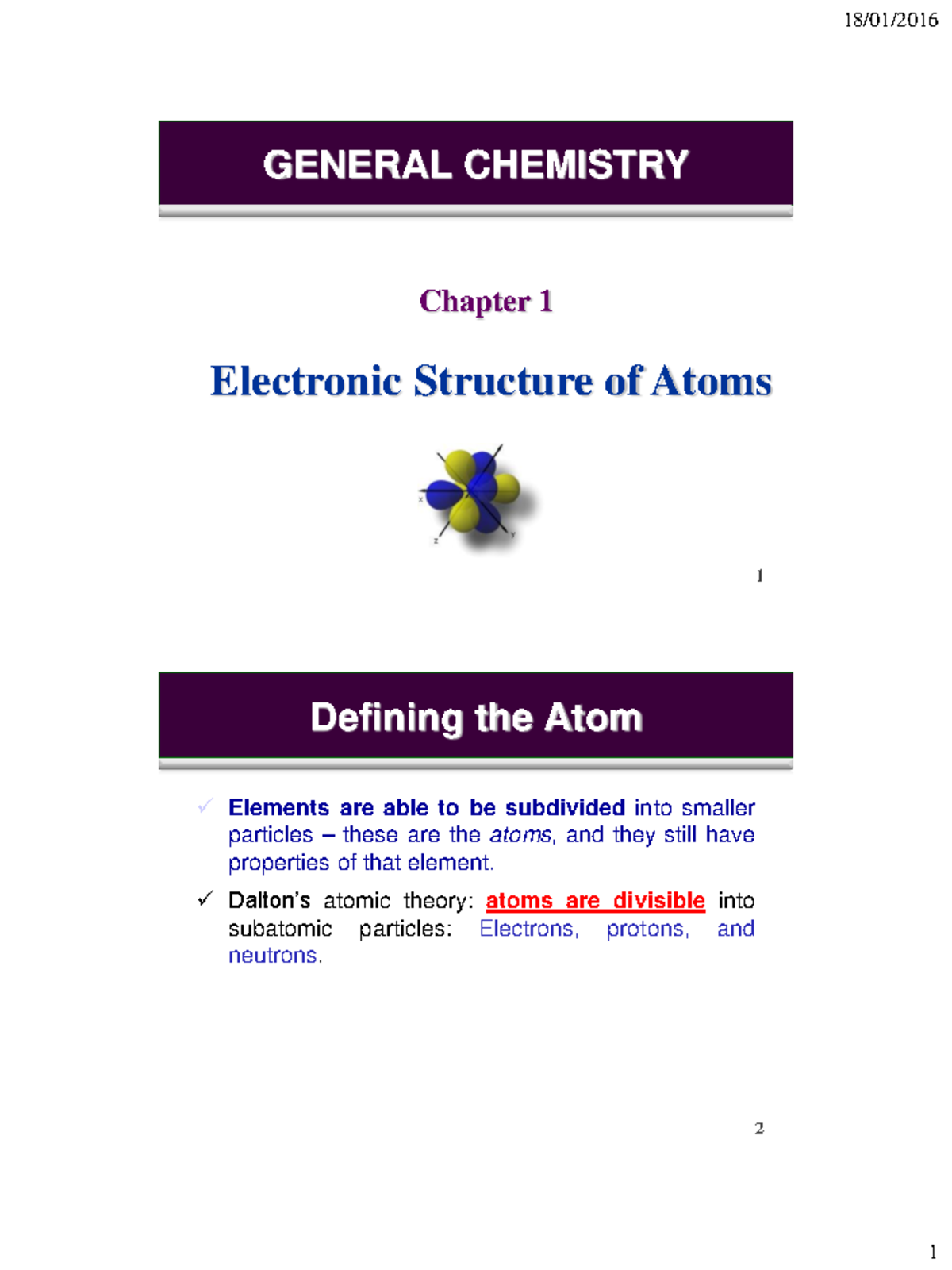 Chapter 1-Electronic structure of atoms (2015 ) - Hóa Đại cương ...