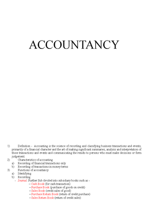 Important Questions for CBSE Class 11 Accountancy Chapter 2 - Theory ...
