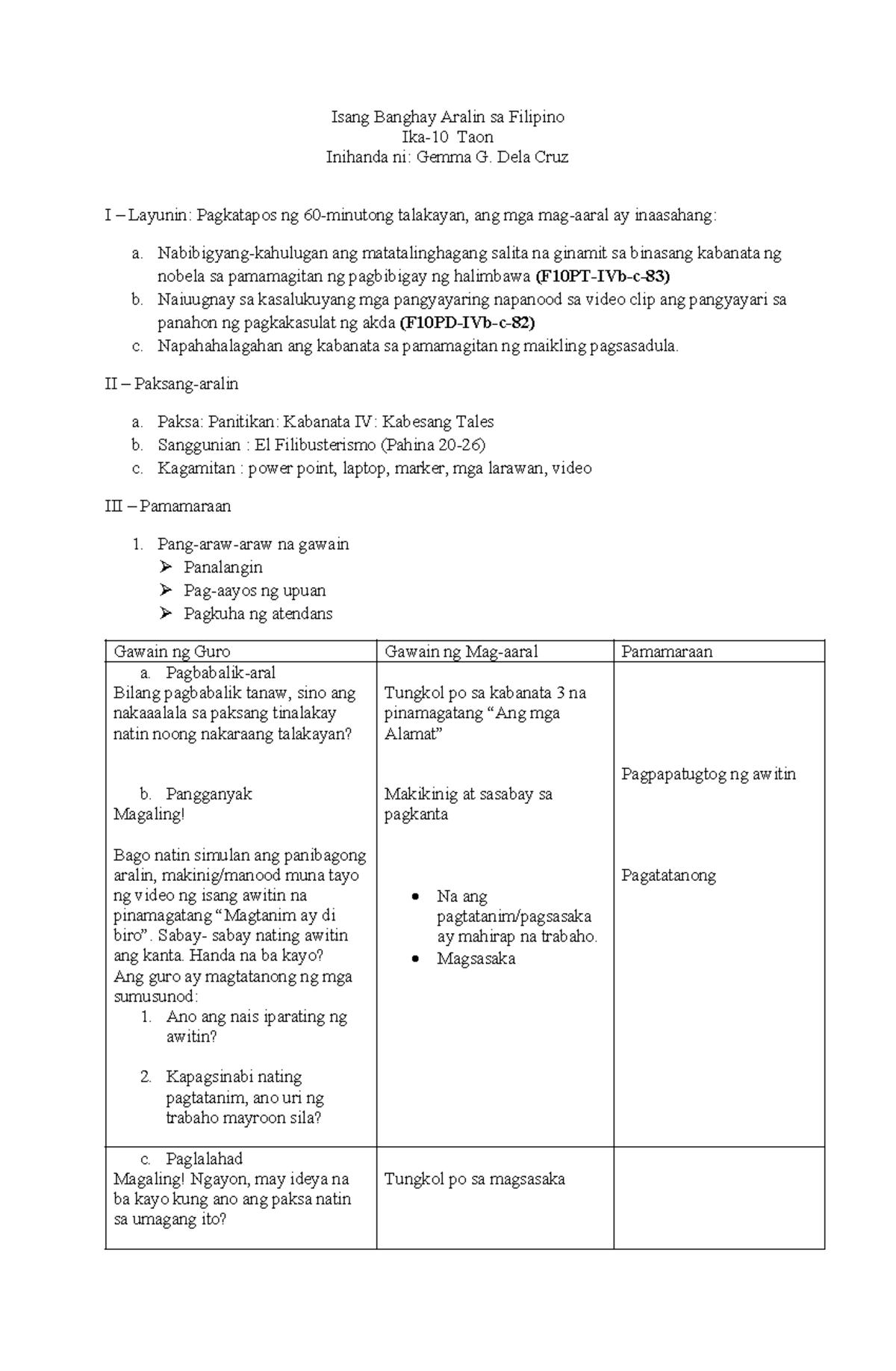2nd-demo-el-fili compress - Isang Banghay Aralin sa Filipino Ika-10 ...