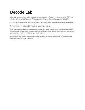 Speed Lab revised submission - Speed Lab Write a C program that prints ...