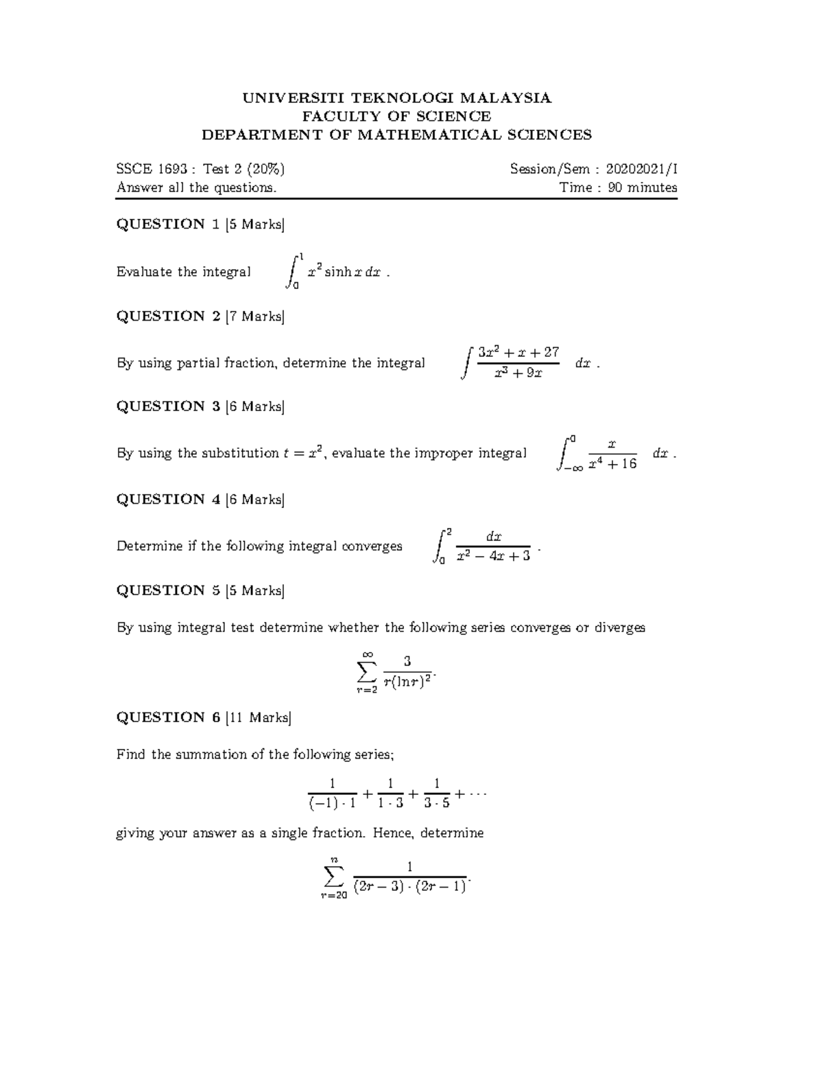 Sample Test 2 SSCE1693 202020211 - UNIVERSITI TEKNOLOGI MALAYSIAFACULTY ...