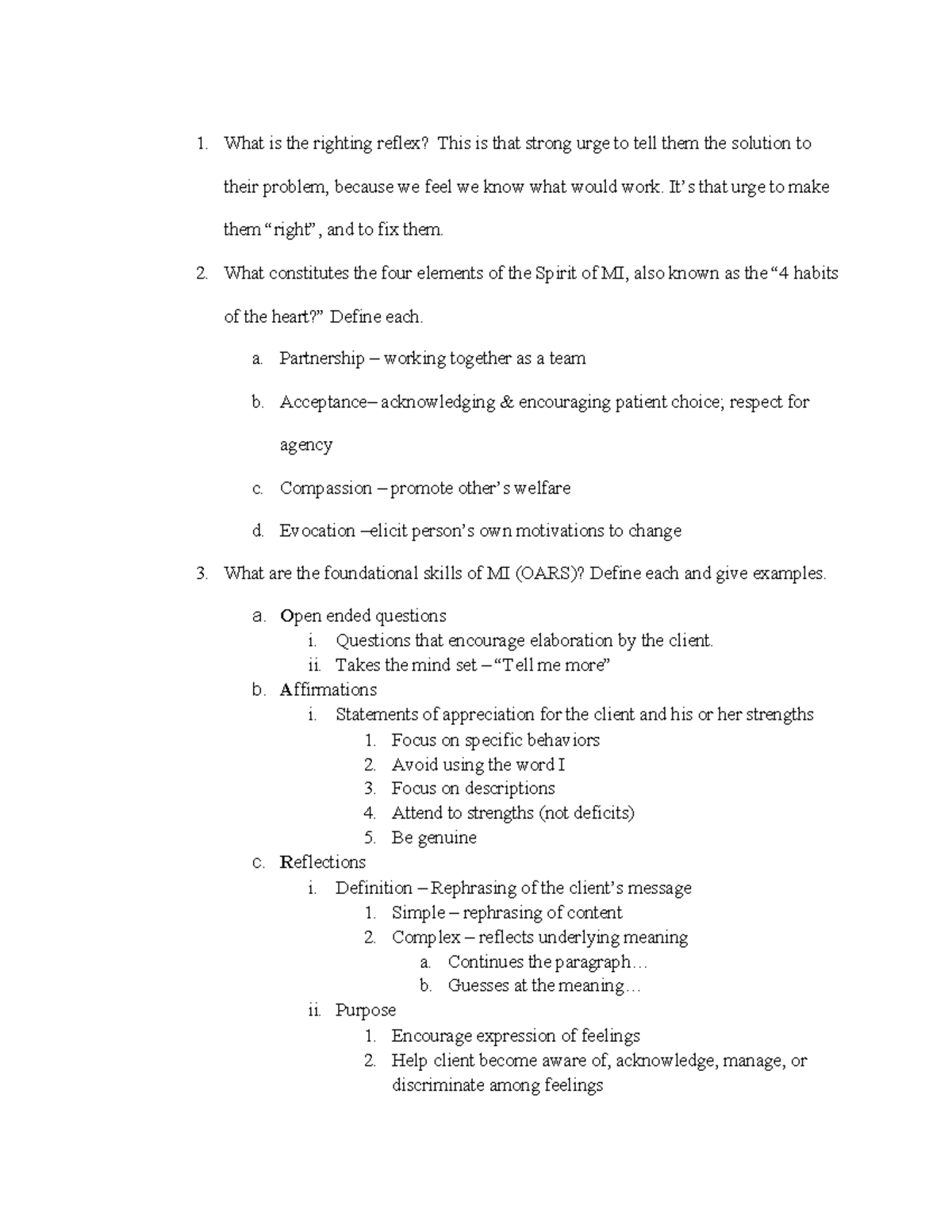 Exam #1 Study Guide - What is the righting reflex? This is that strong ...