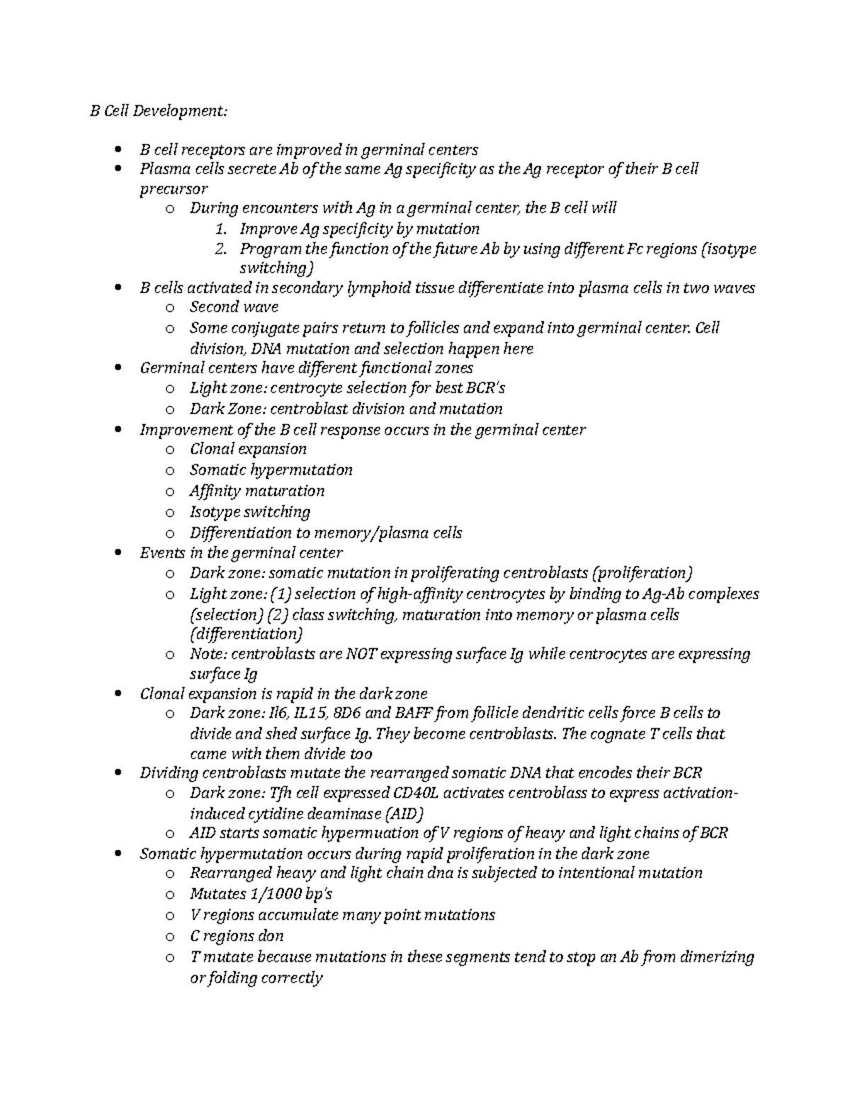 B Cell Development and Maturation - B Cell Development: B cell ...