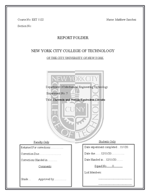 Color Code - Lab for EET - Course No: EET 1122 Group # Section No: OL ...