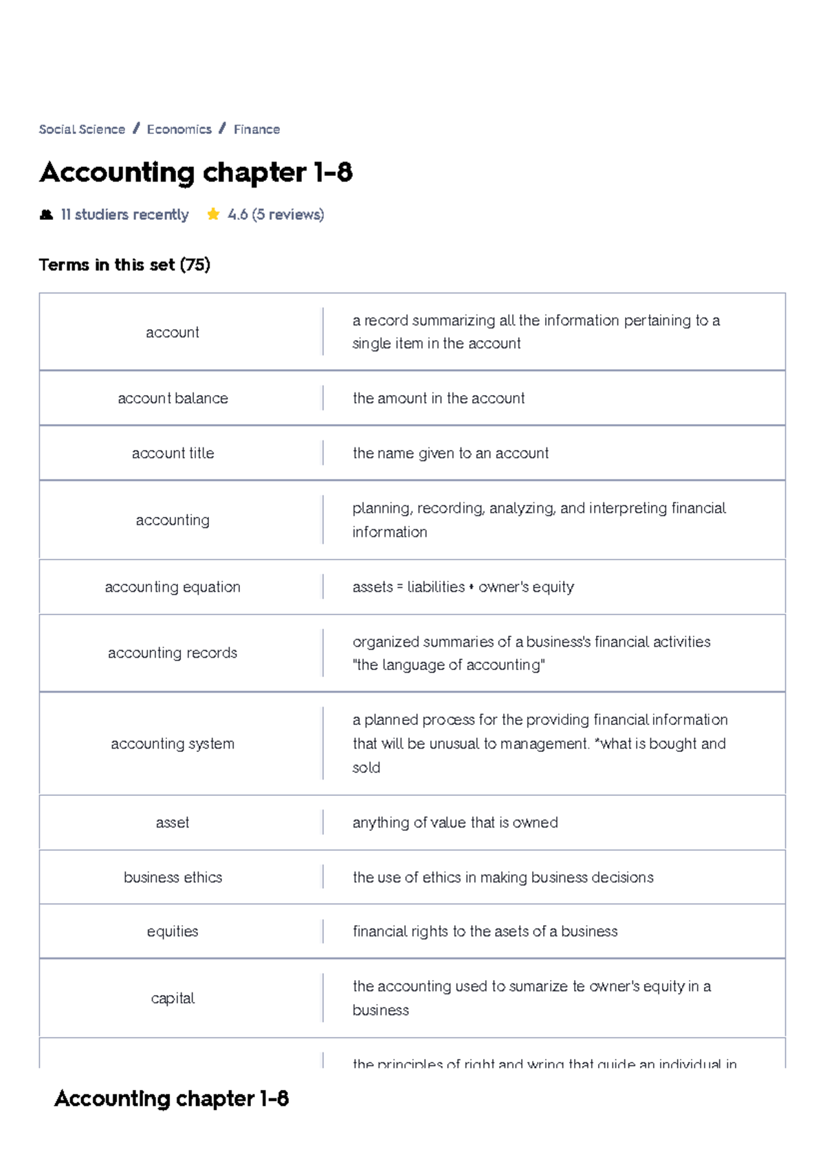 Accounting chapter 1-8 Flashcards - Accounting chapter 1- 11 studiers ...