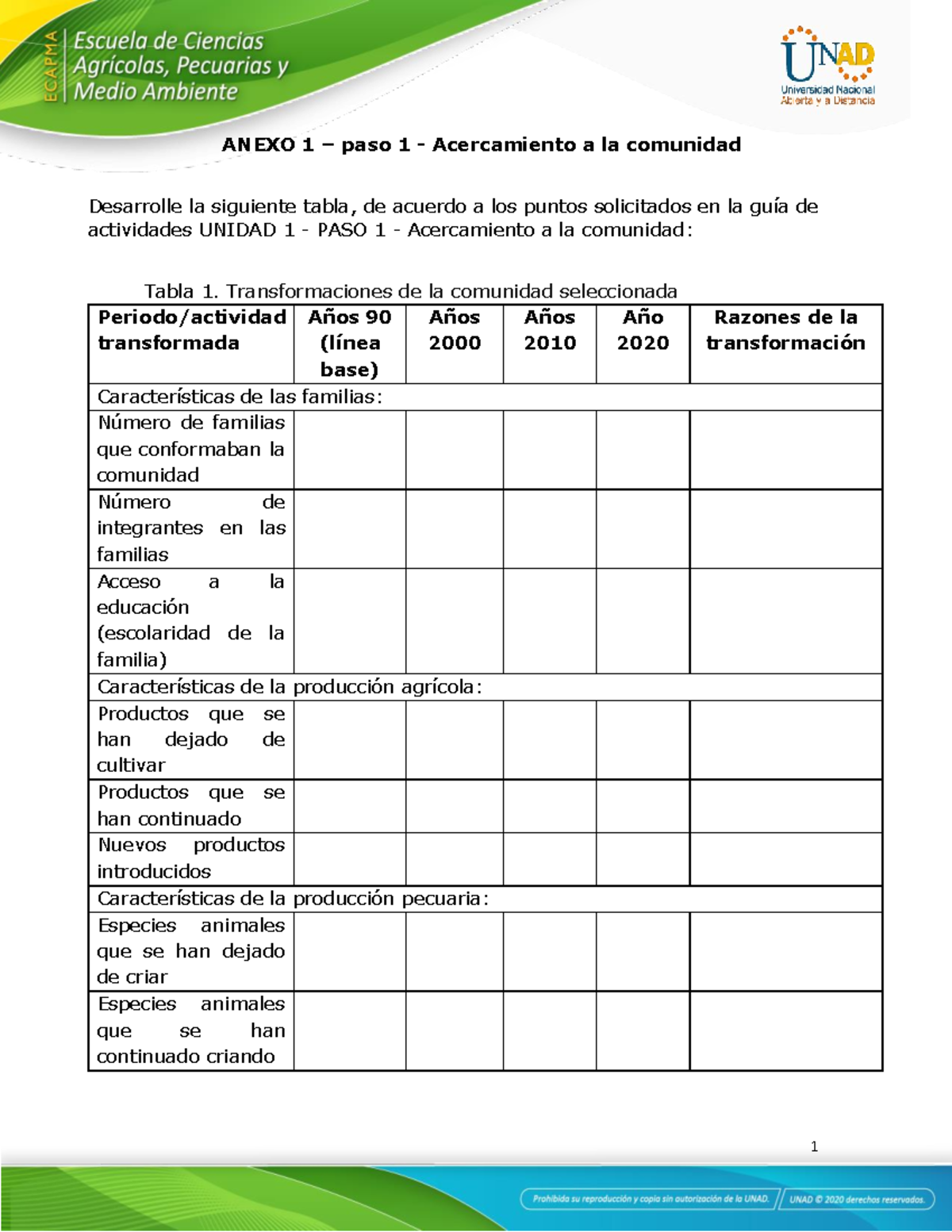 Anexo 1 – Paso 1 - Acercamiento a la comunidad - 1 ANEXO 1 – paso 1 ...