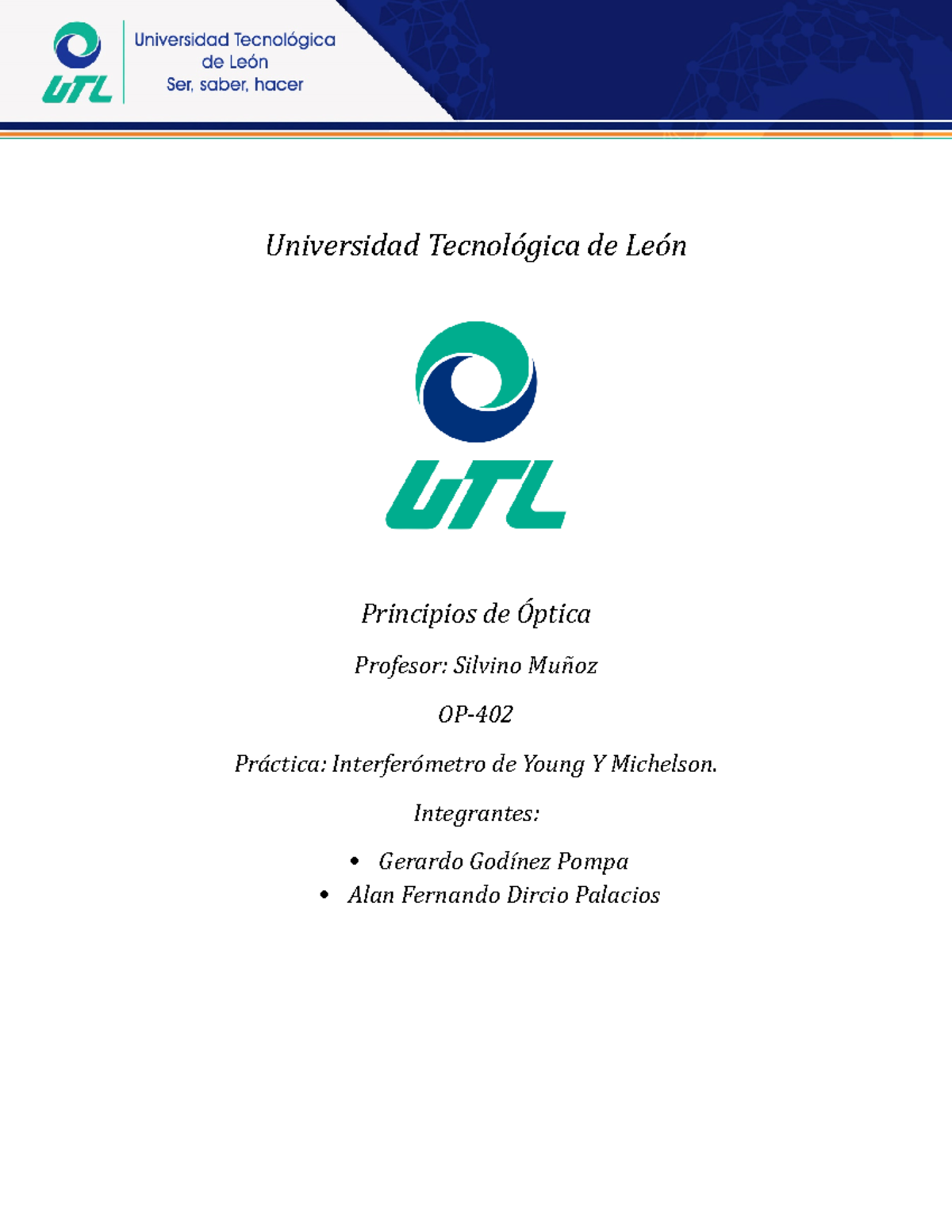 Práctica 9 CIO Interferómetro de Young y Michelson - Universidad ...