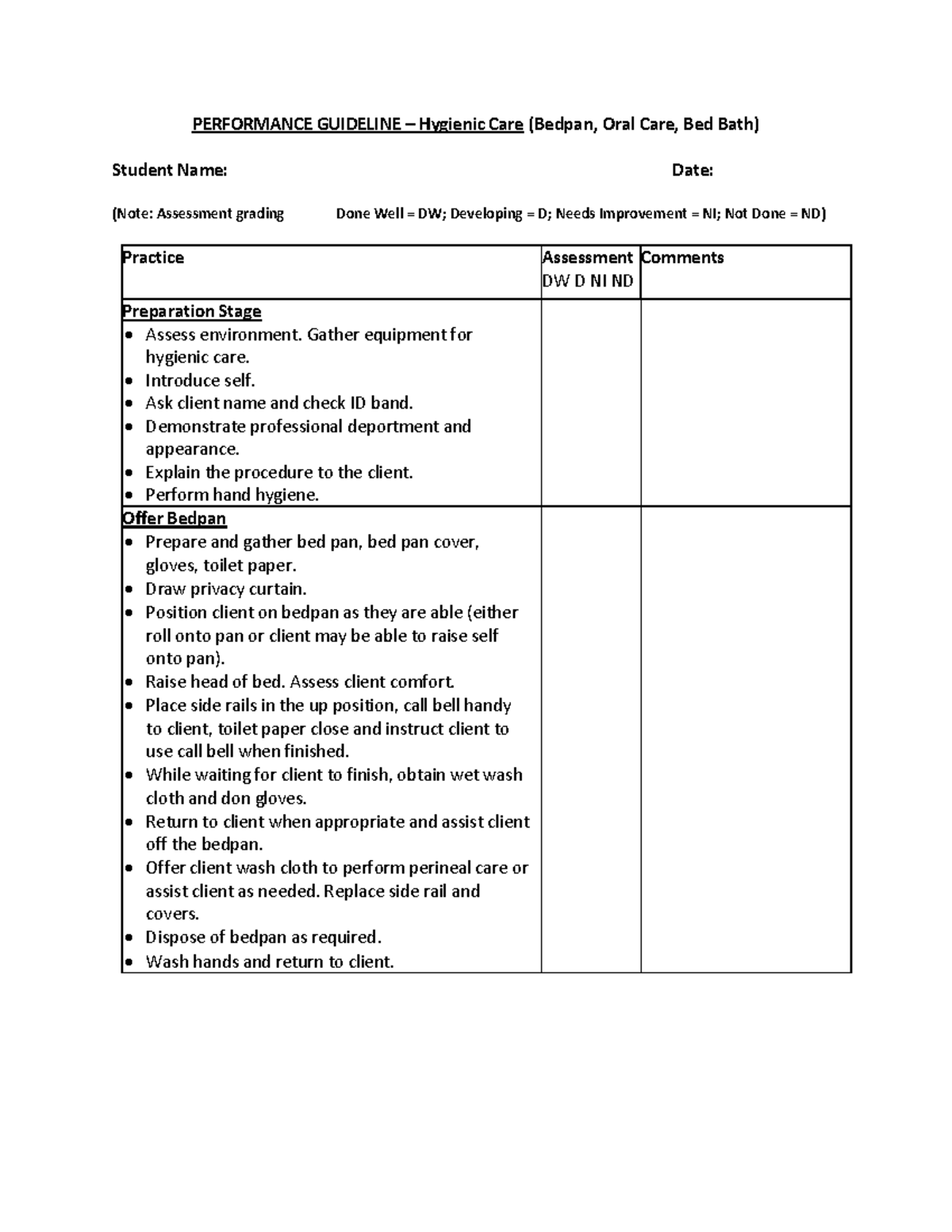 N1J02 Performance Guideline-Hygiene - PERFORMANCE GUIDELINE – Hygienic ...