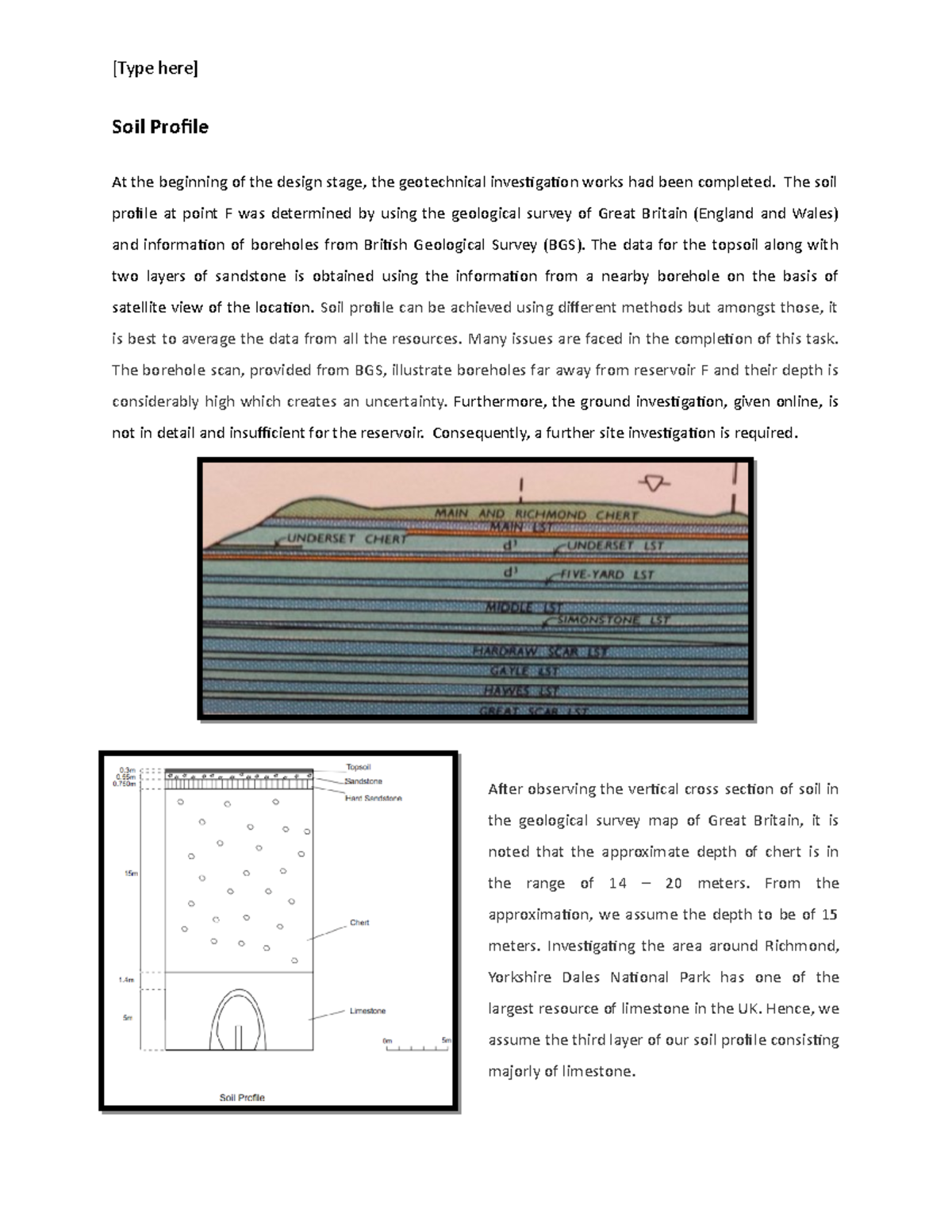 Soil profile soil mechanic - [Type here] Soil Profile At the beginning ...