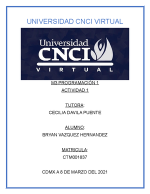 Calidad - ACT. 1 - actividad 1 - UNIVERSIDAD CNCI VIRTUAL CONTROL ESTADISTICO DE CALIDAD ...