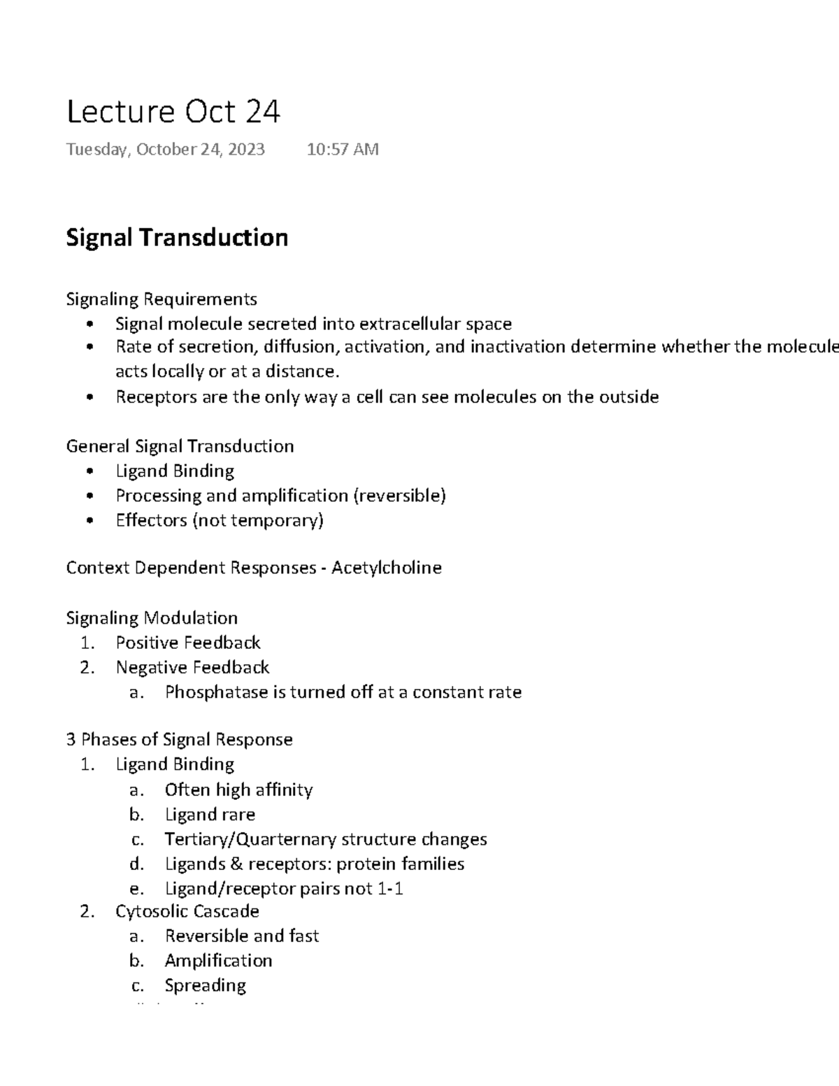 Signal Transduction - Signal Transduction Signaling Requirements Signal ...