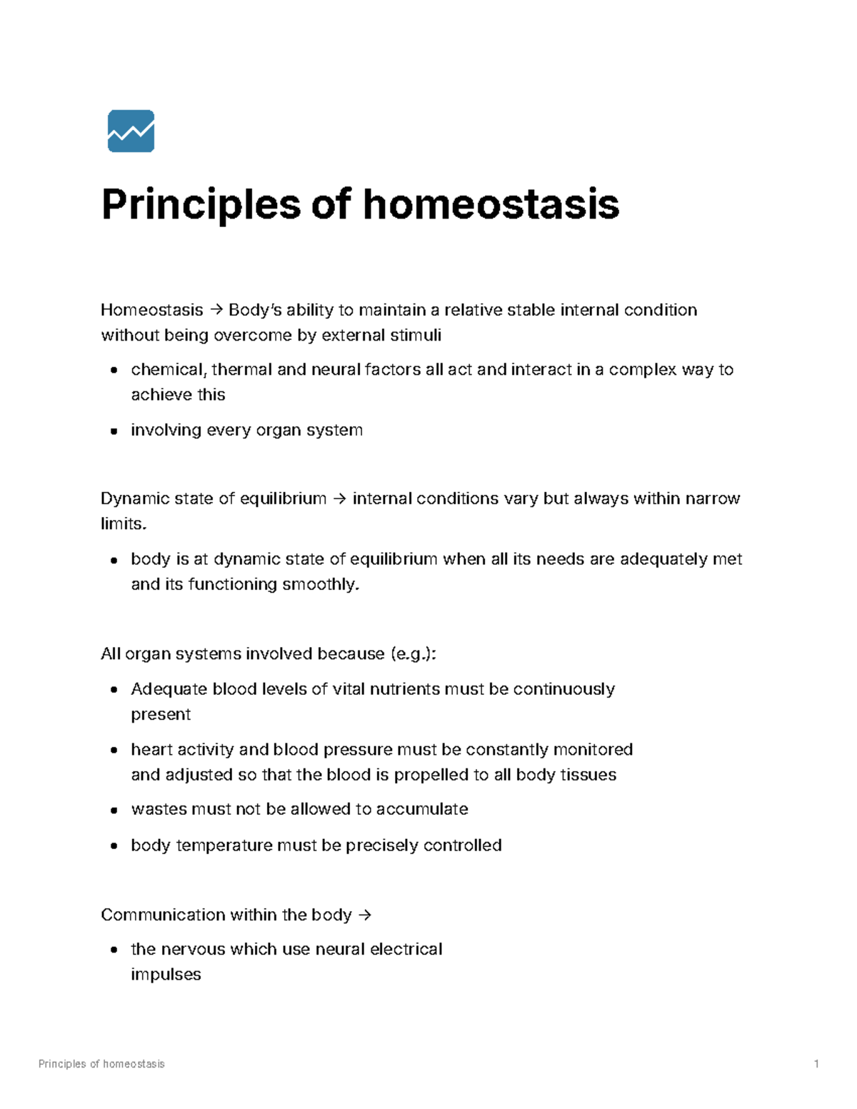 Principles of homeostasis - Principles of homeostasis Homeostasis ...