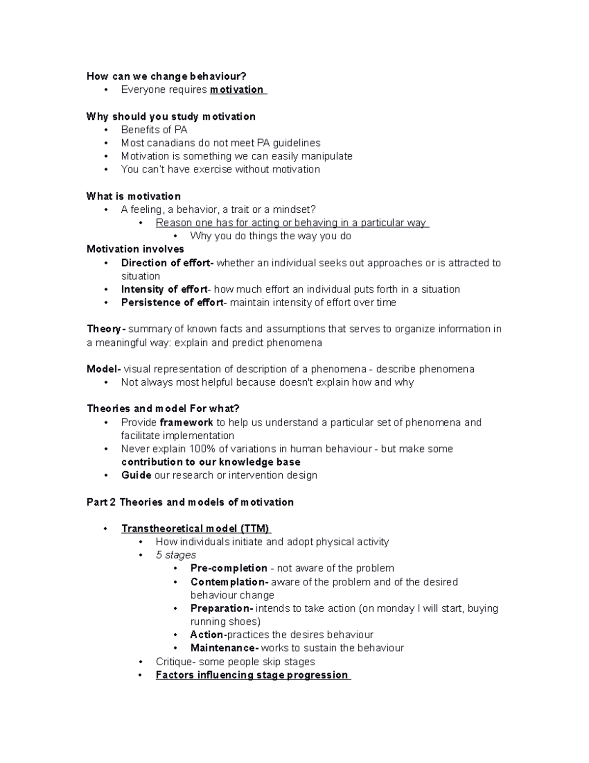 Lecture 6 Notes On part 1-3 - How can we change behaviour? - Everyone ...