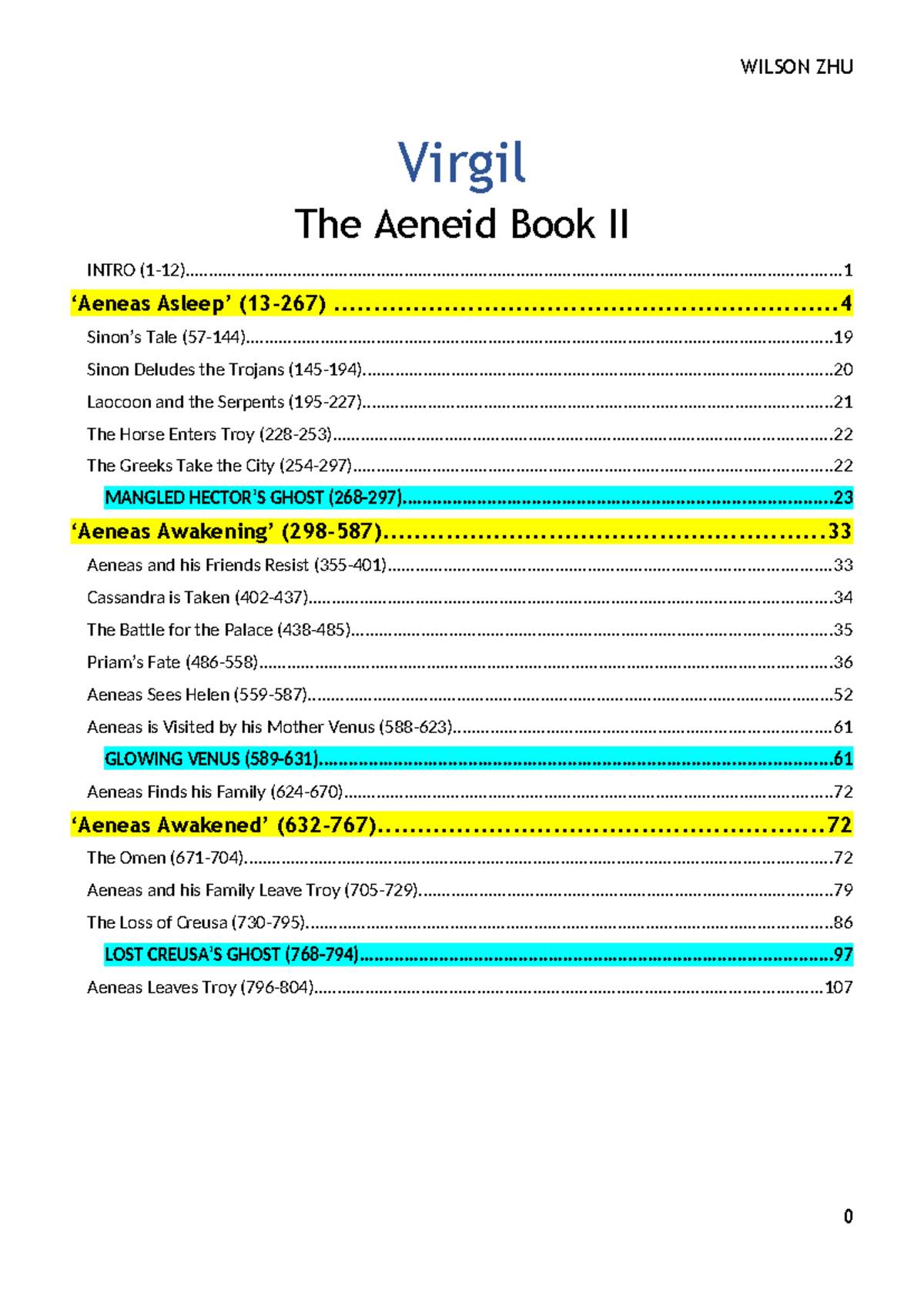 Aeneid II - online working copy - Virgil INTRO - Studocu