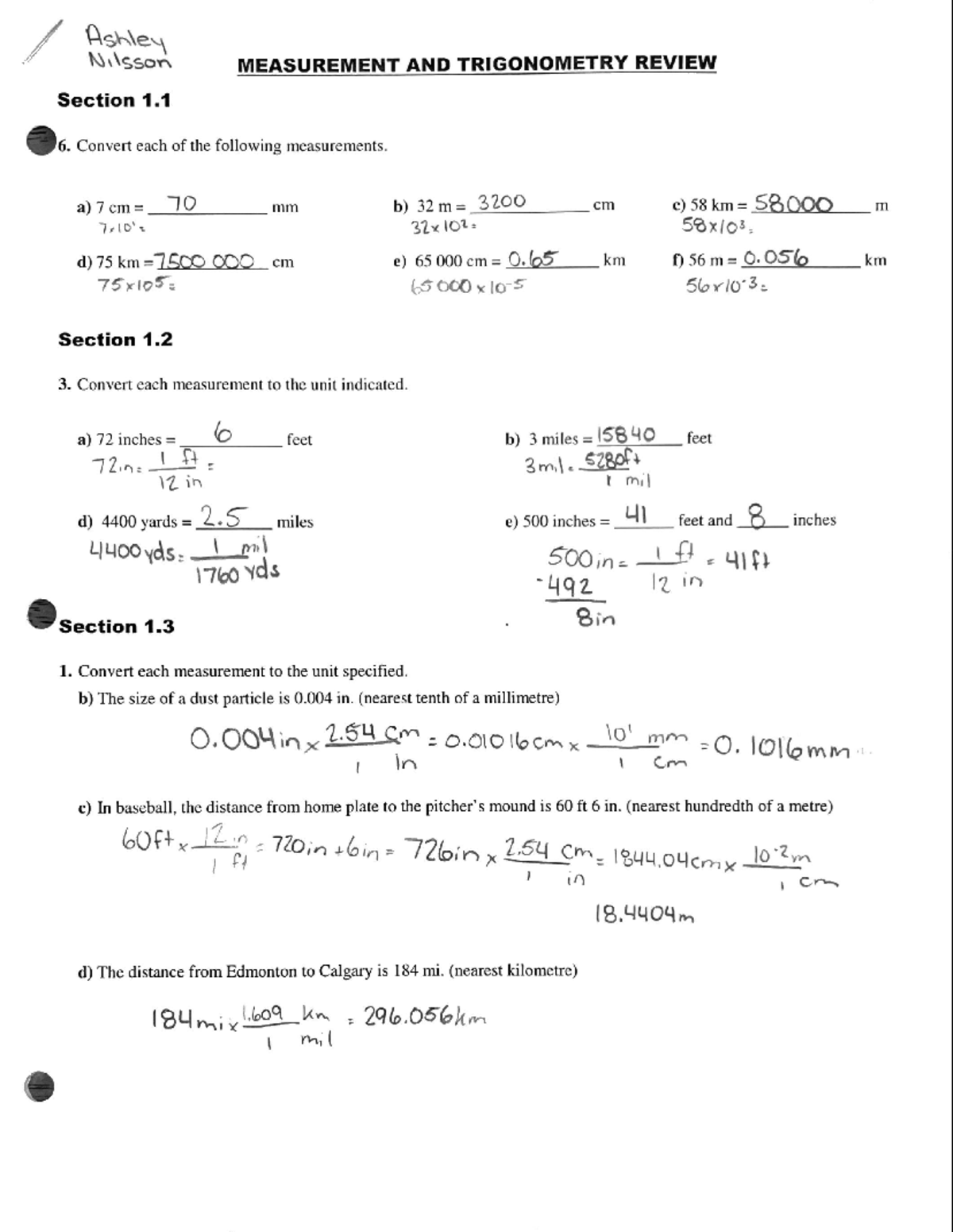 Grade 10 Math Measurement and trigonometry - Studocu