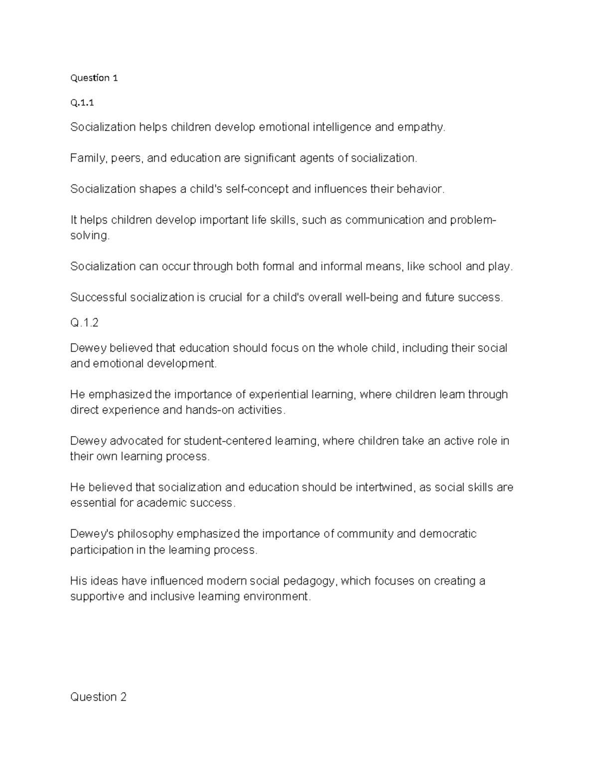 SOCE7312 ICE Task 3 - Social Education ICE Task 3 - Question 1 Q ...