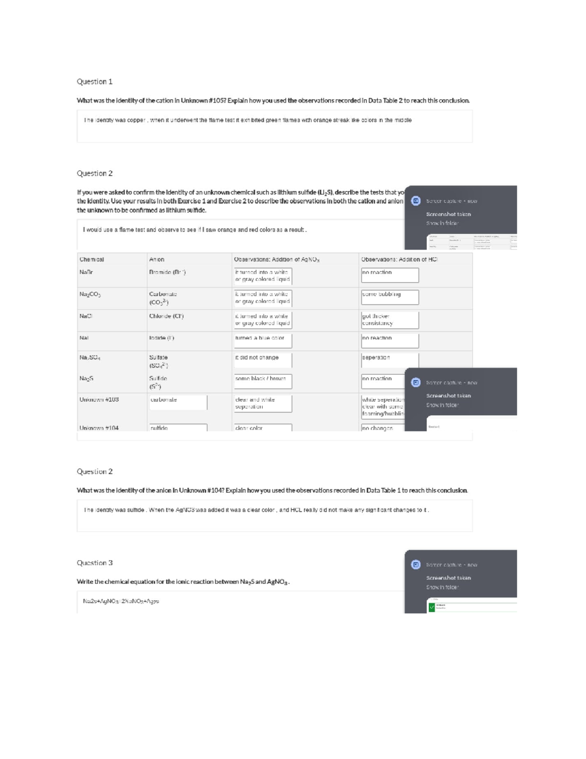 Lab - answers for chem lab general chem - CHE 110 - Studocu