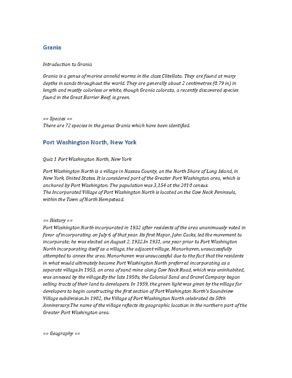 POLS157 Chapter Grania - Grania Introduction to Grania Grania is a ...