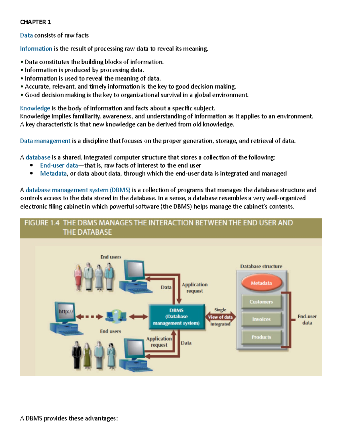 CHAPTER 1 TO CHAPTER 3 NOTES FROM TEXTBOOK UNISA ICT3621 CHAPTER 1 TO ...
