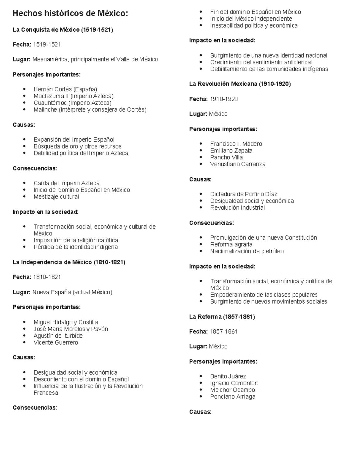 Hechos históricos de México - Hechos históricos de México: La Conquista ...