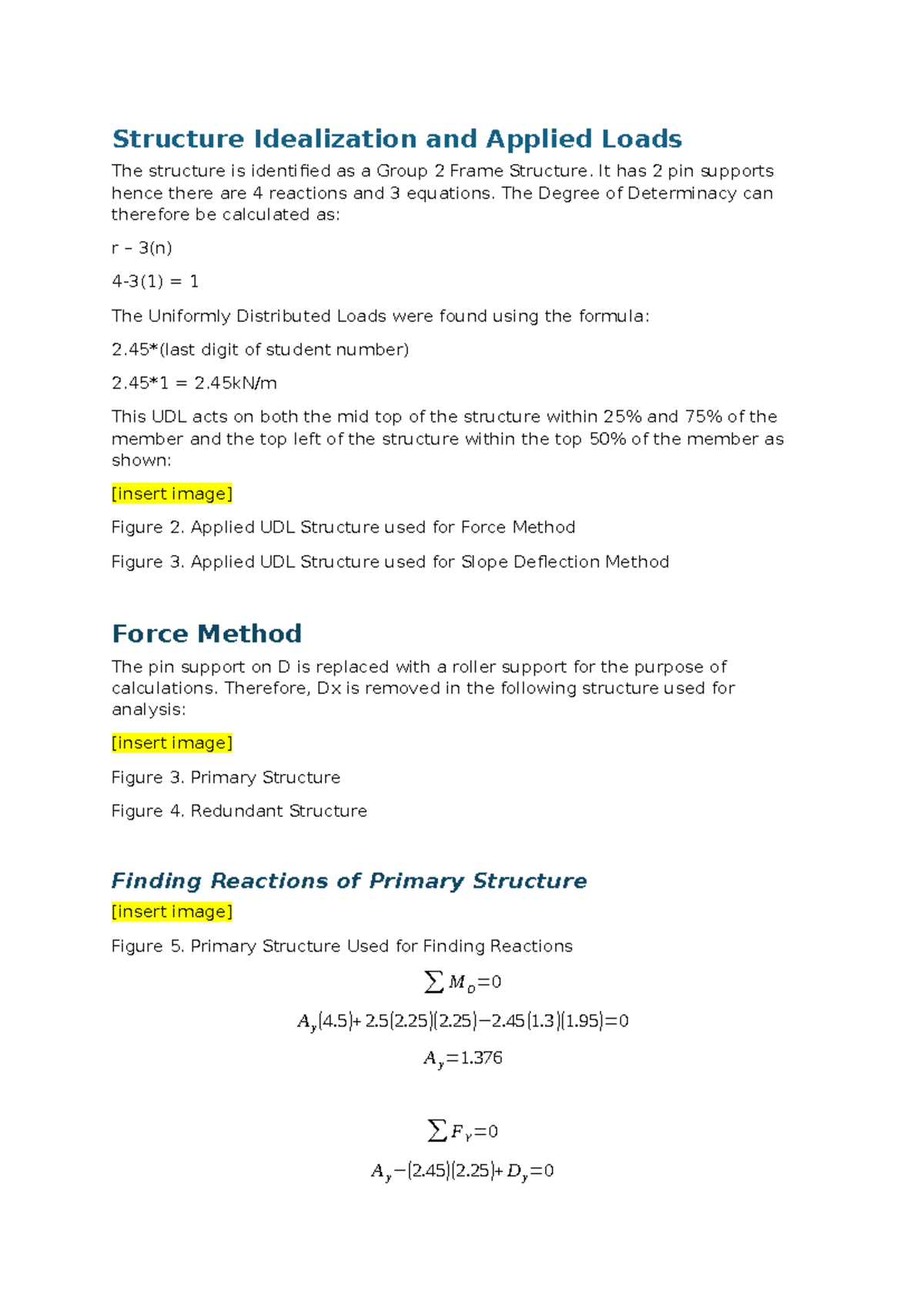 VP Project TASK TWO - VP task - Structure Idealization and Applied Loads The structure is ...