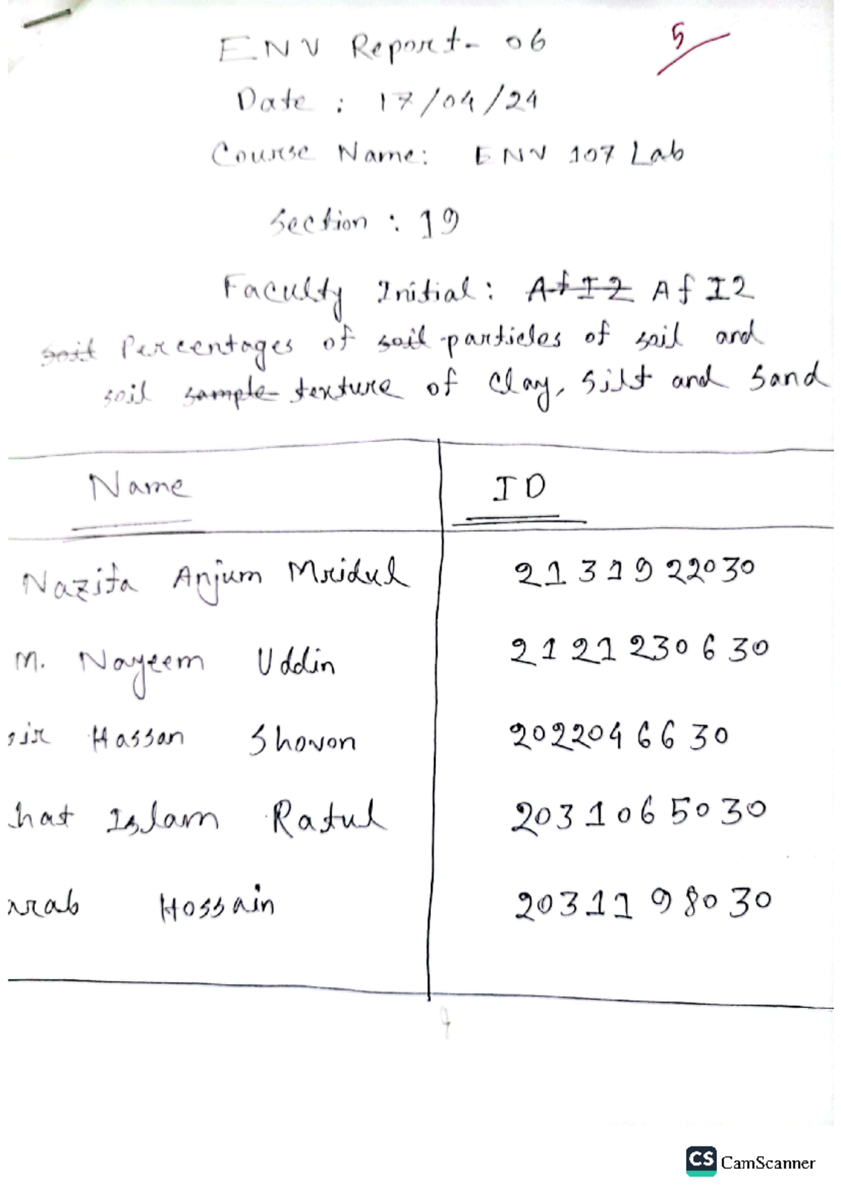 Lab soil - Introduction to Environmental Science (Lab) - Studocu