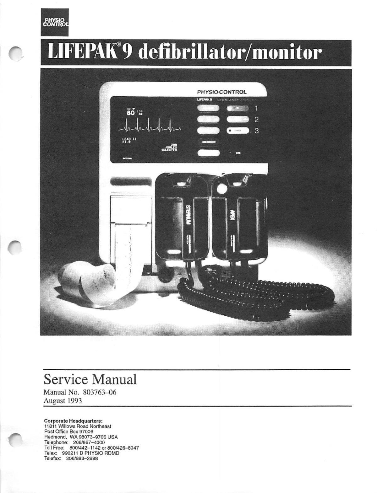 Service Manual Life Pak 9 - CONTROL CONTROL PHYSIO IB PHYSIOCONTROL ...
