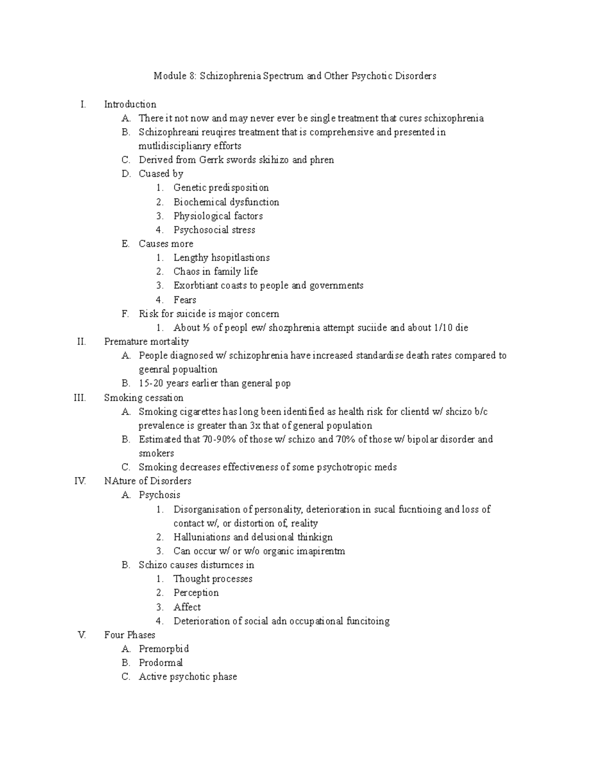Module 8 Schizophrenia Spectrum and Other Psychotic Disorders ...