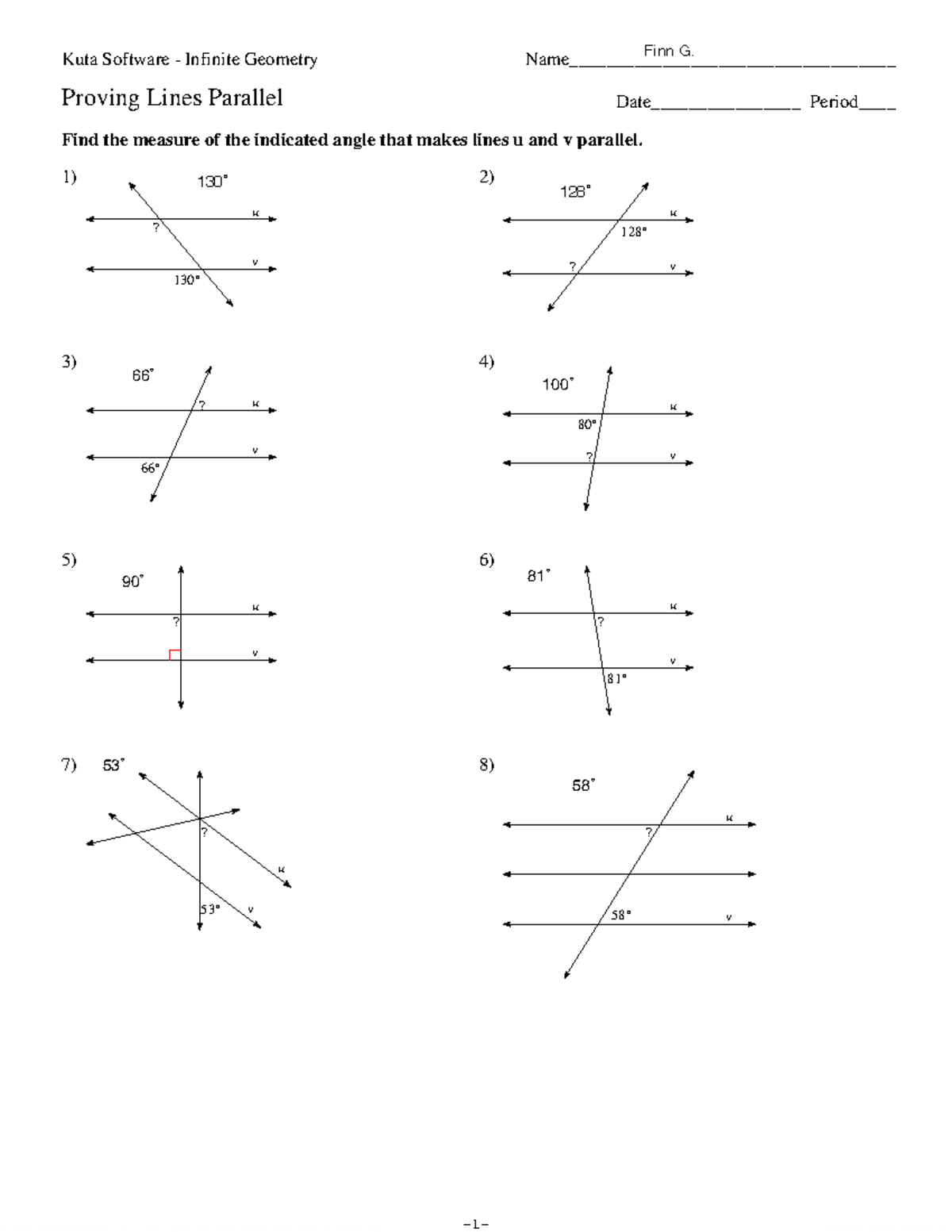 Proving Lines Parallel - ©S 52 N 0 N 1 P 1 V mKjuwt 3 aQ ...