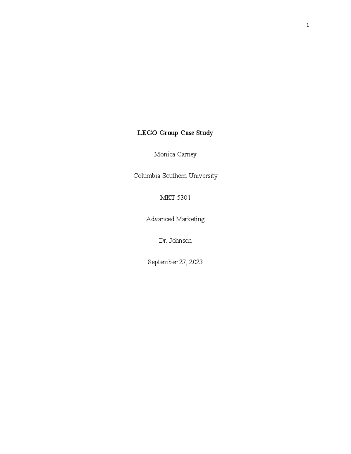 LEGO Group Case Study - Case Studt part 1 - LEGO Group Case Study ...