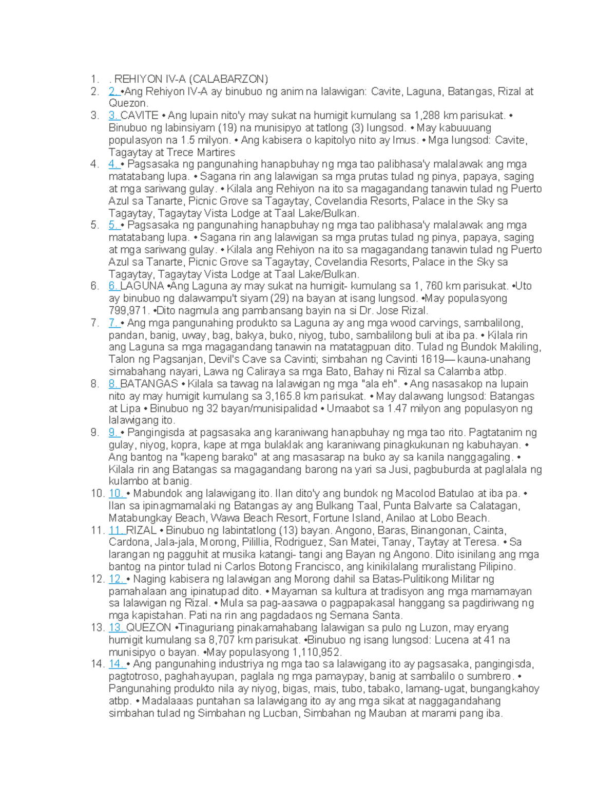 534533740 Rehiyon IV report 218 - 1.. REHIYON IV-A (CALABARZON) 2. 2 ...