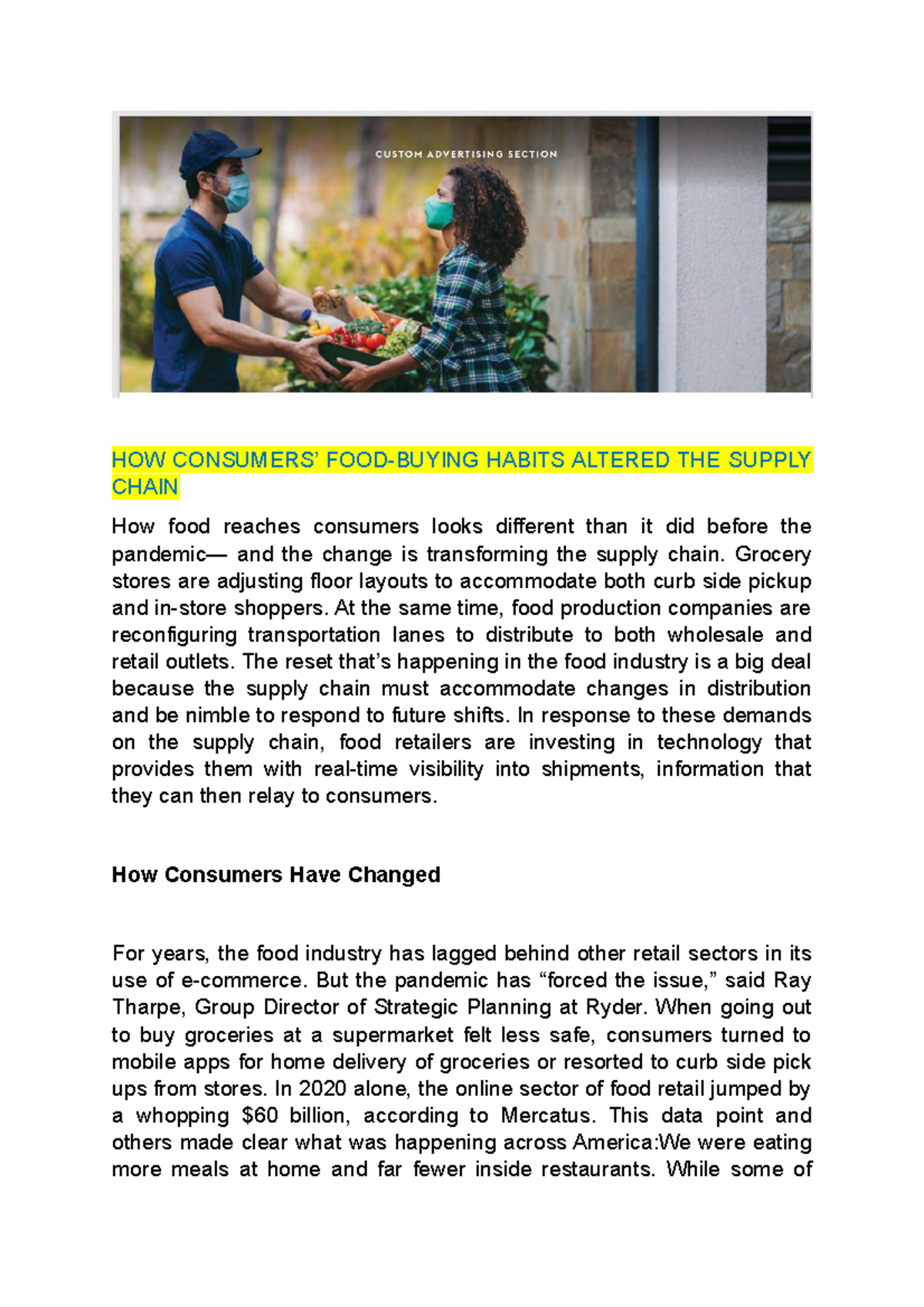 Forbes business article example - HOW CONSUMERS’ FOOD-BUYING HABITS ...